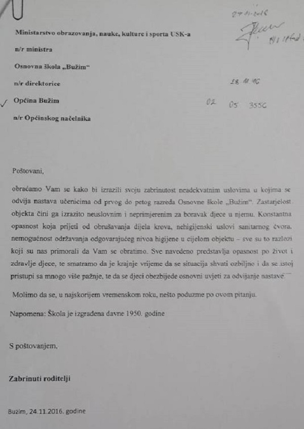 DA LI ĆE SE STARI OBJEKAT OŠ “BUŽIM“ PRIJE ZATVORITI NEGO ŠTO ĆE ...